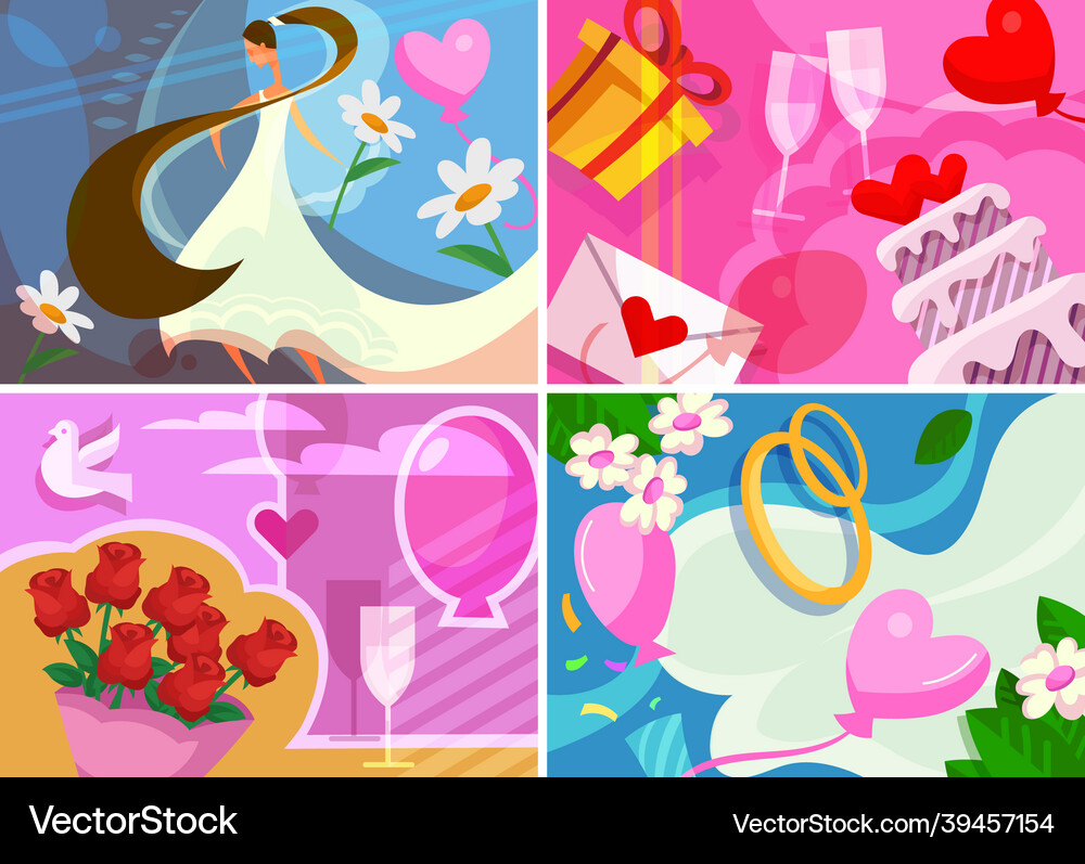 Collection of wedding banners Royalty Free Vector Image