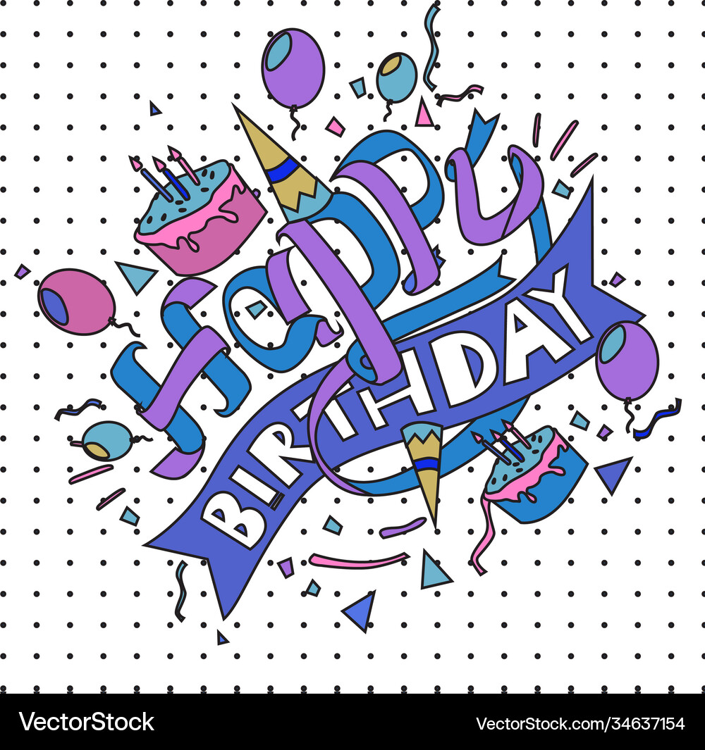 Happy birthday typography design for greeting Vector Image