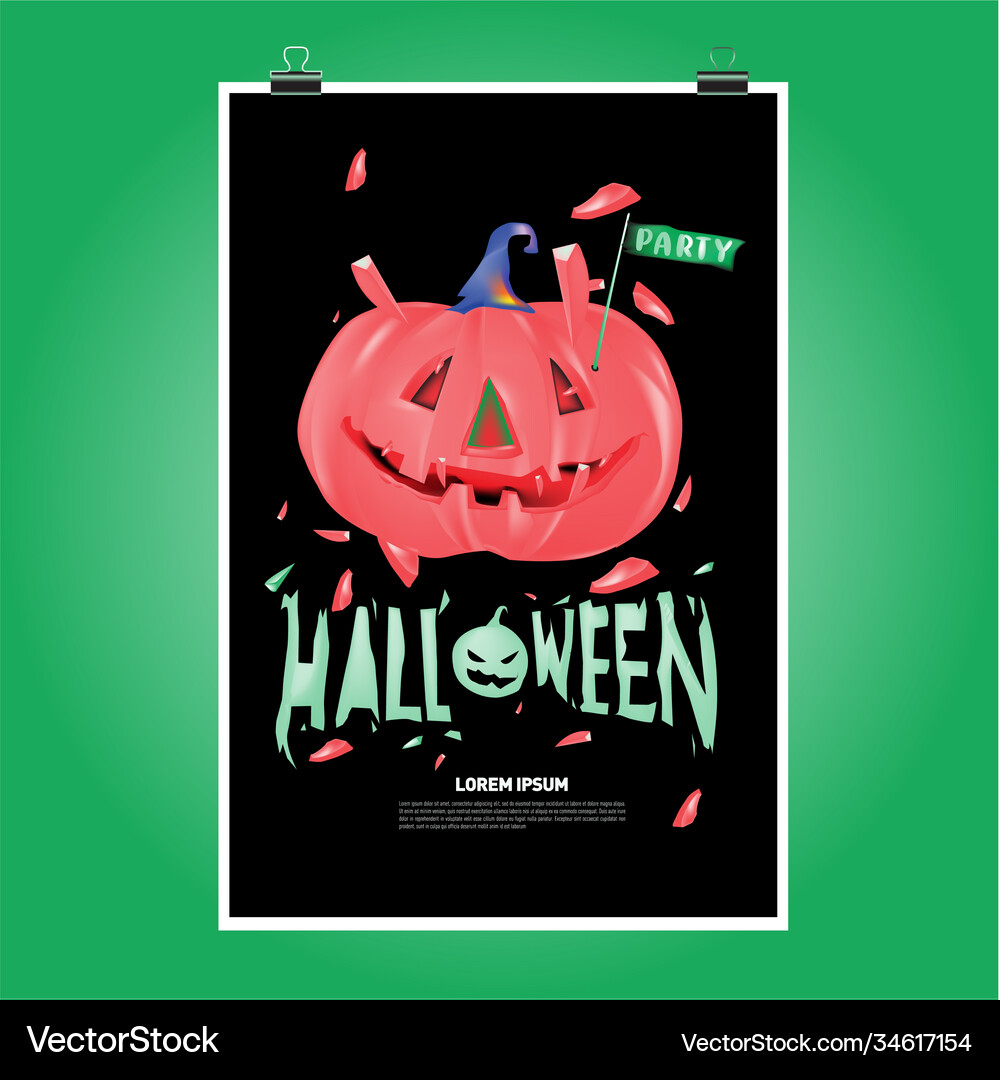 Happy halloween poster party Royalty Free Vector Image