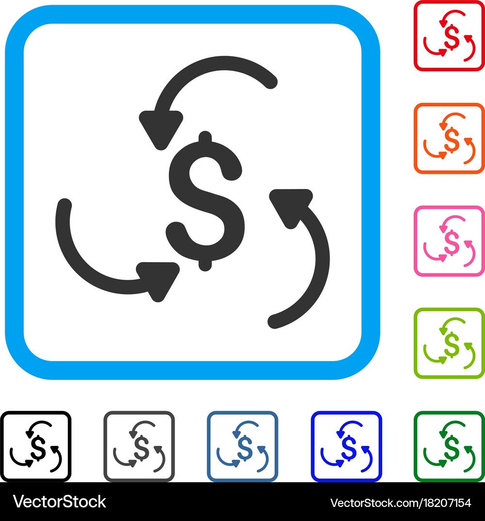 Money swirl framed icon Royalty Free Vector Image