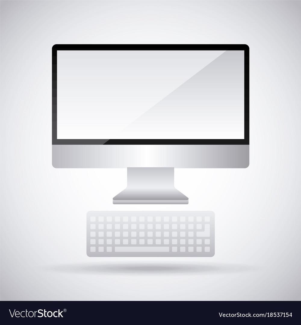 Monitor computer keyboard device technology Vector Image