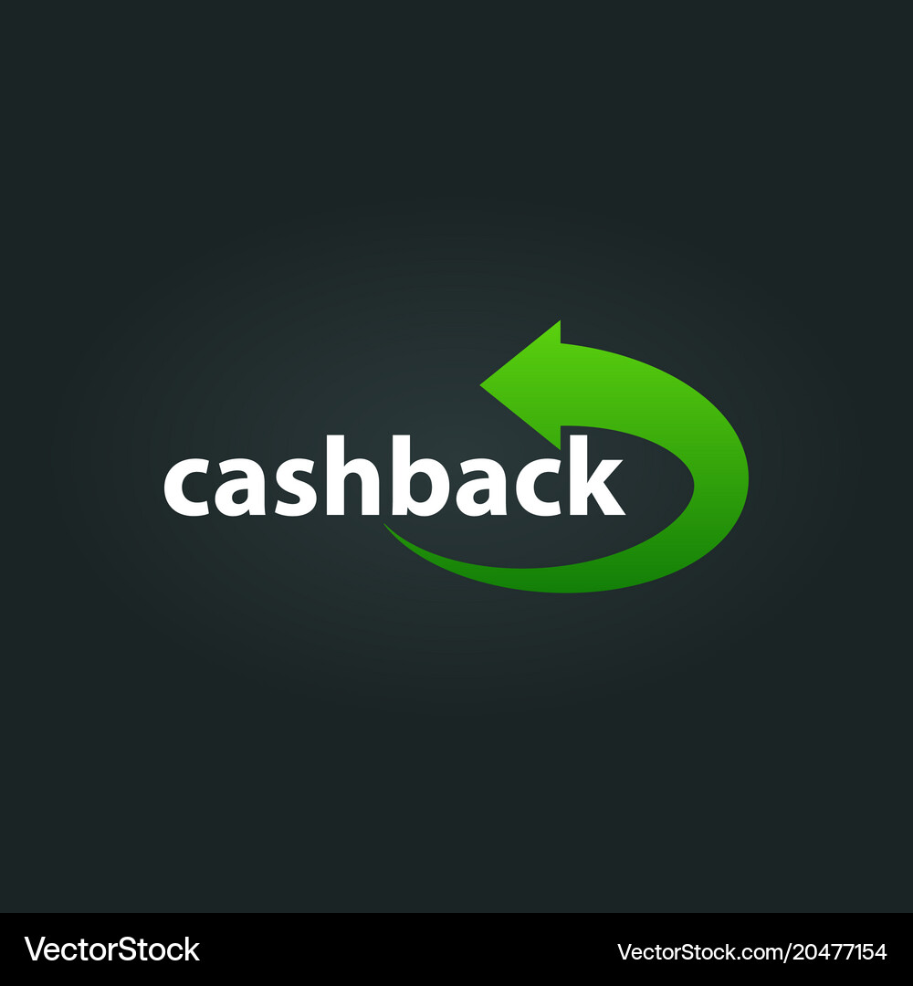 Template logo for cashback service on black Vector Image