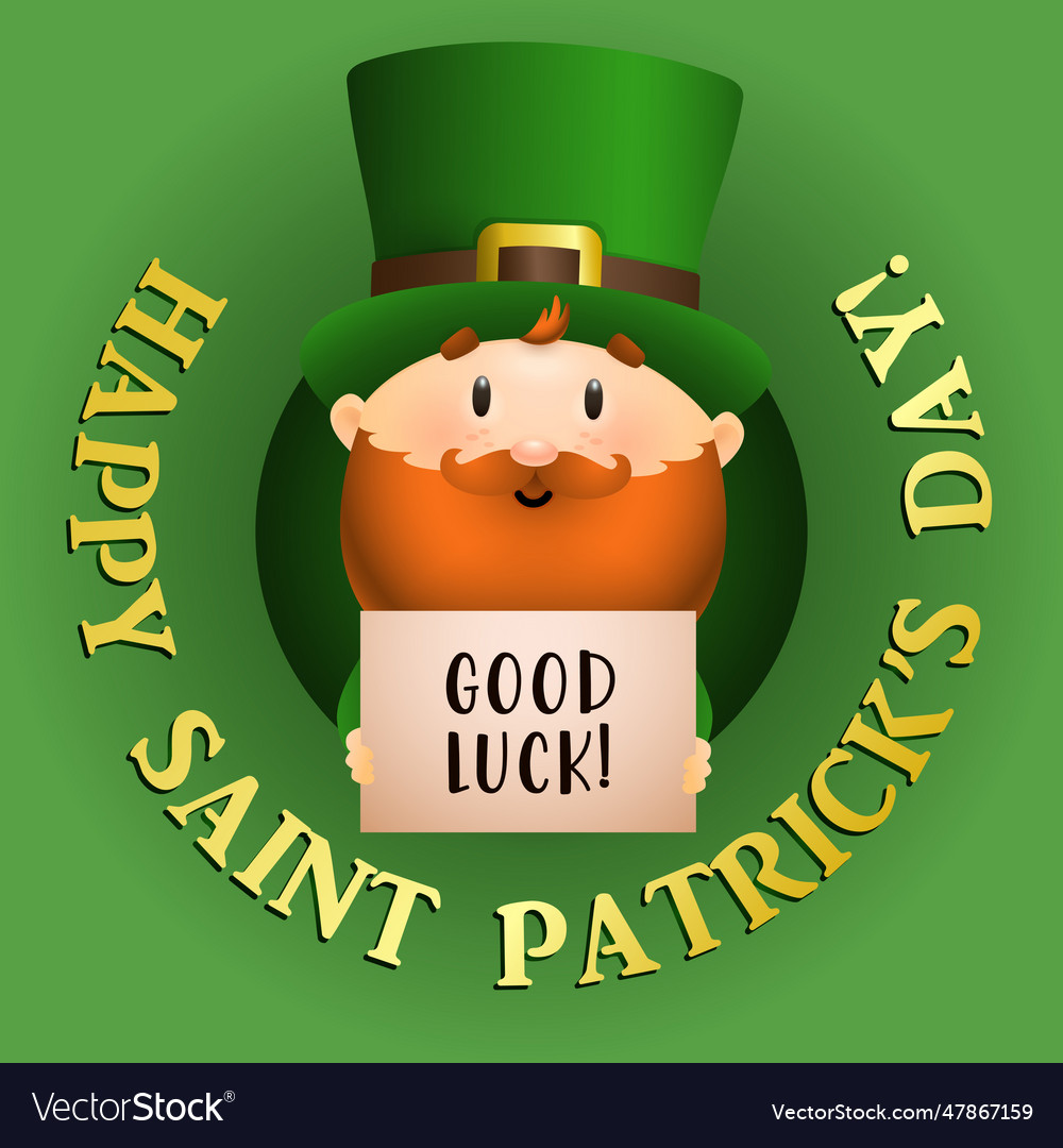 Happy saint patricks day good luck lettering Vector Image
