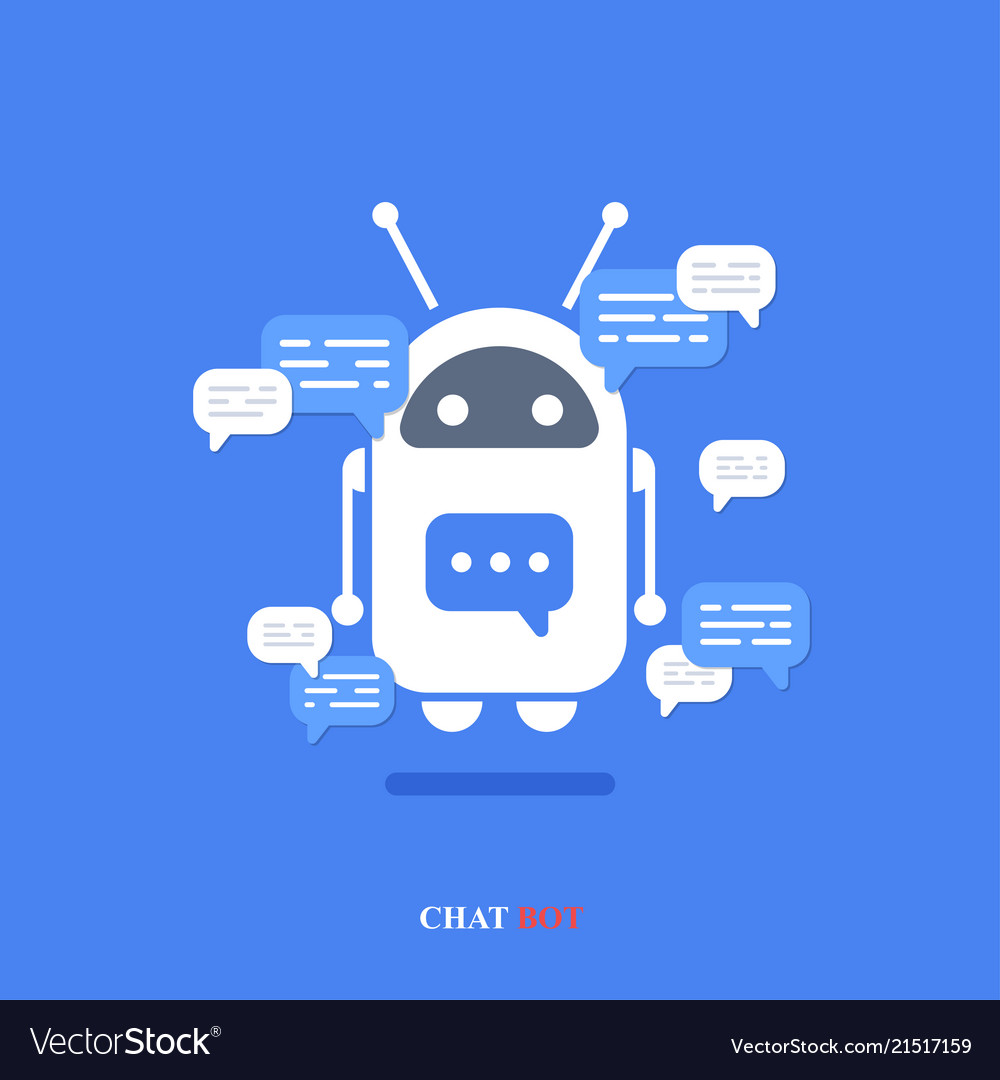 Modern flat chat bot with speech bubble Royalty Free Vector