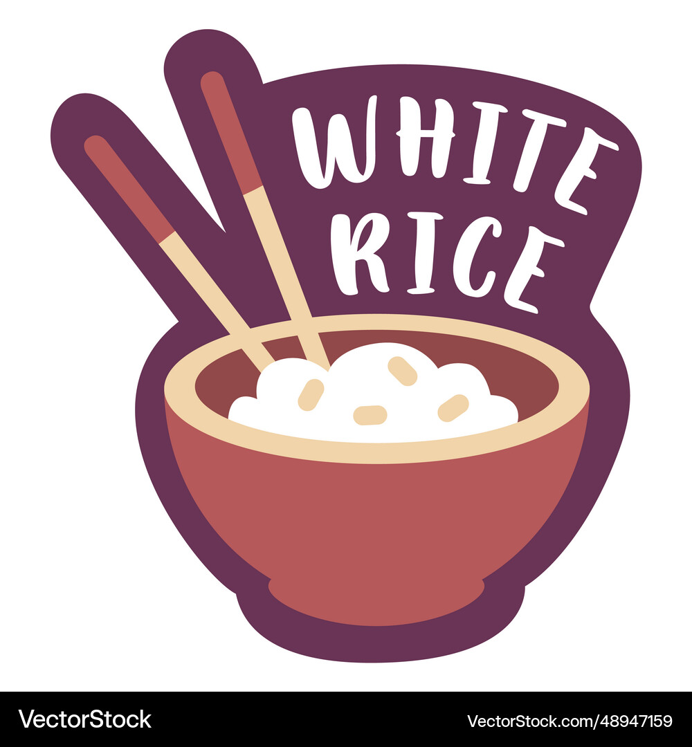 Pantry label white rice Royalty Free Vector Image