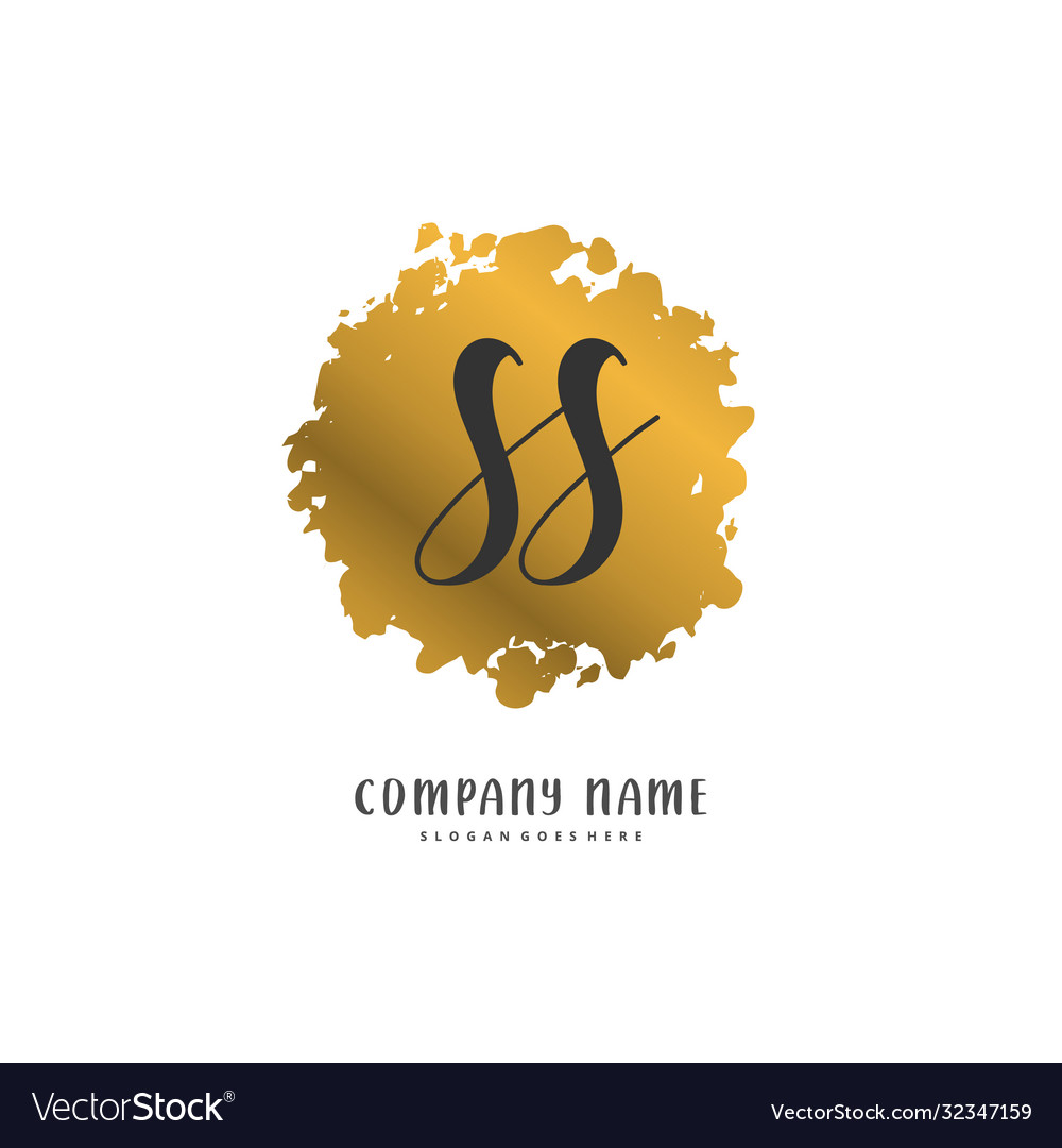 S ss initial handwriting and signature logo Vector Image