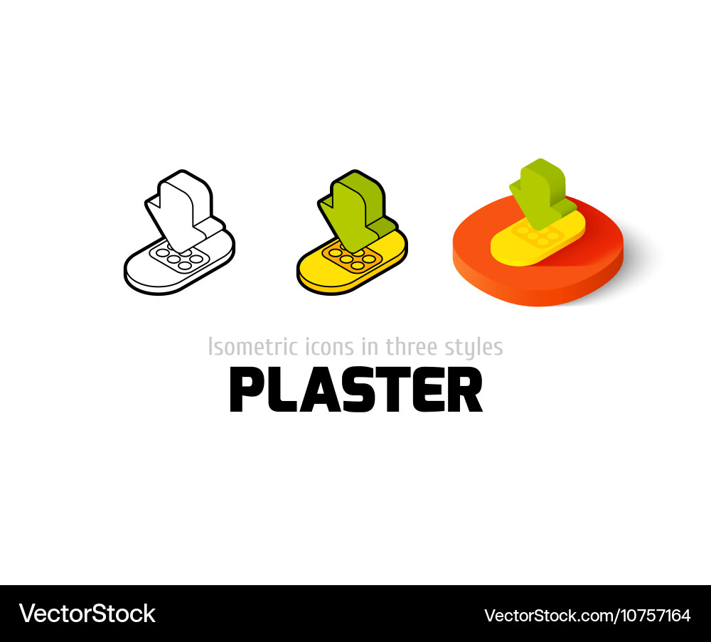 Plaster icon in different style Royalty Free Vector Image