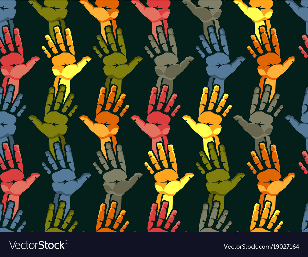 Seamless hand pattern Royalty Free Vector Image