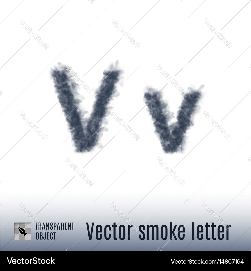 Smoke Letter V Royalty Free Vector Image - VectorStock