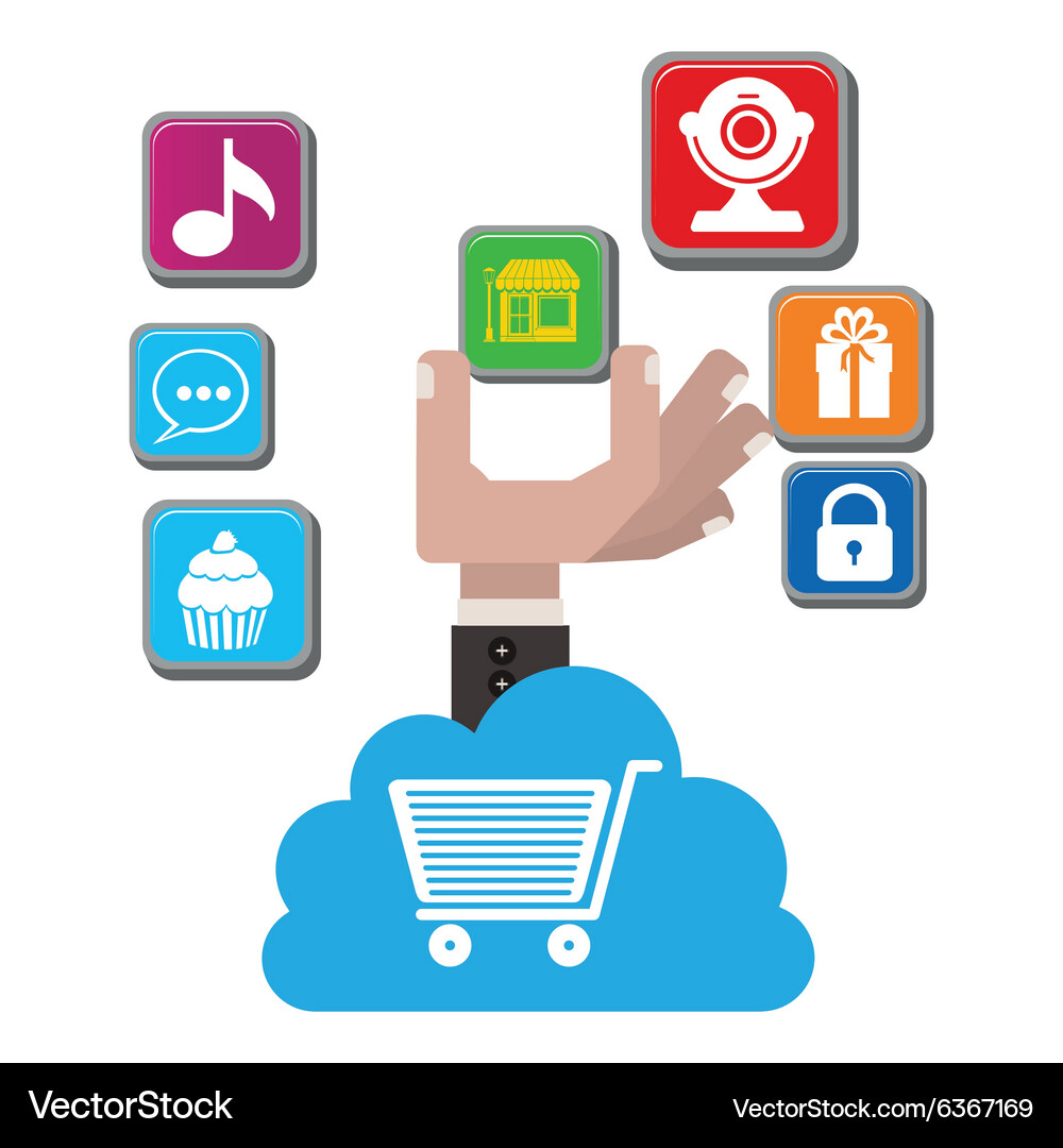 Apps market Royalty Free Vector Image - VectorStock