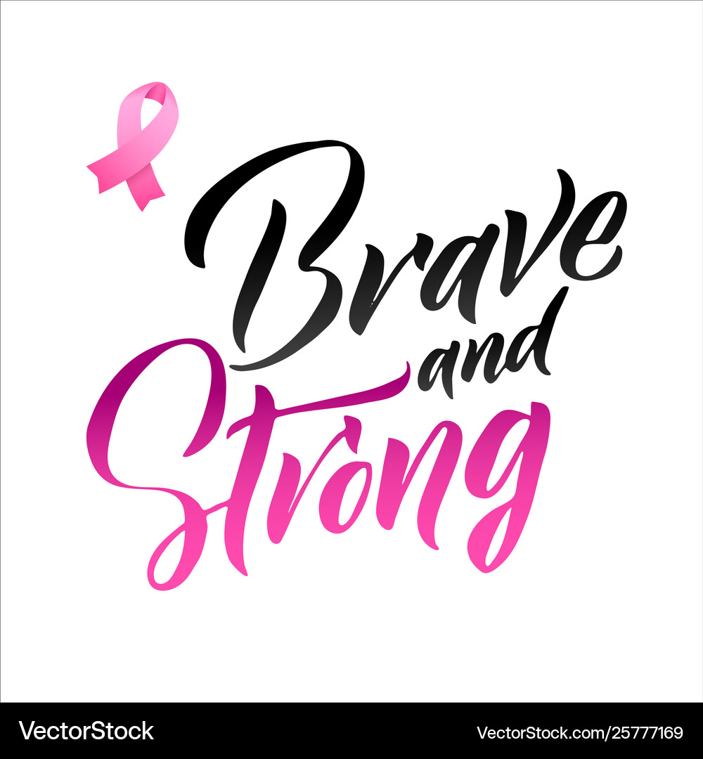 Brave and strong hand drawn lettering Royalty Free Vector
