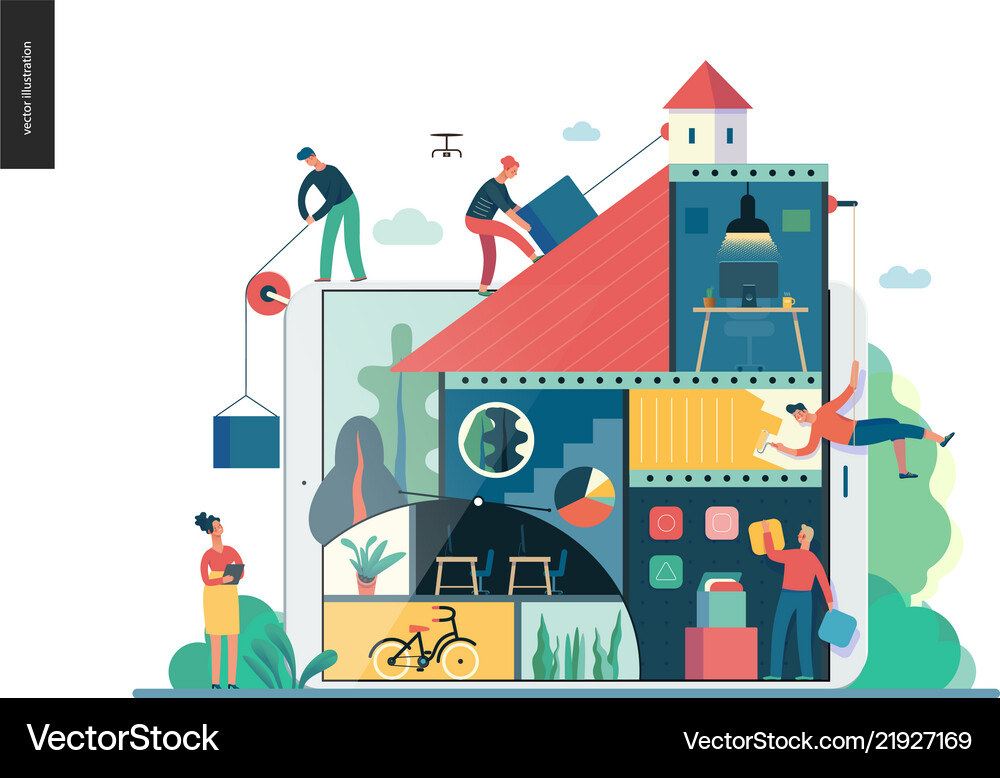 Business series - company teamwork Royalty Free Vector Image