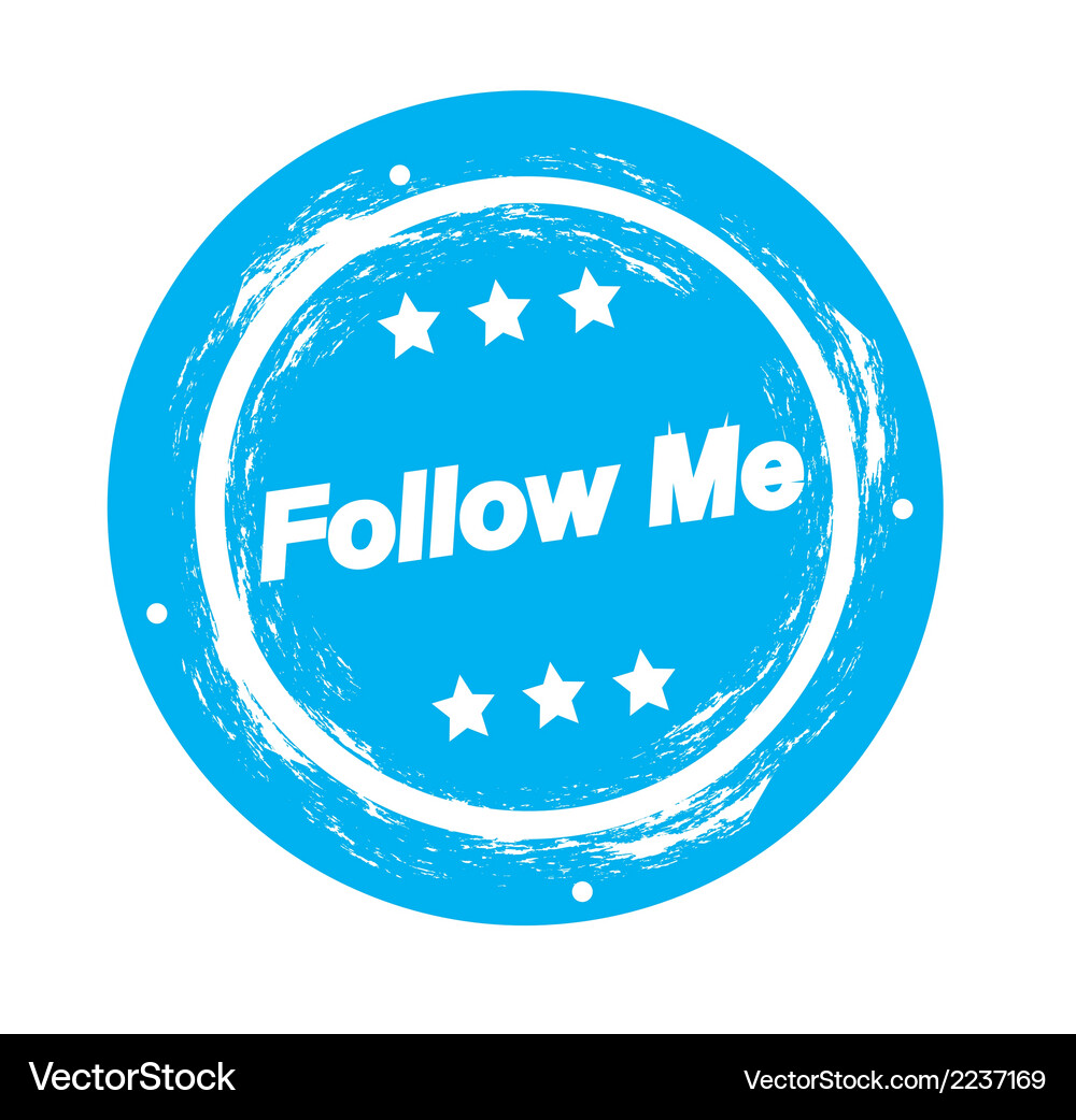 Follow me seal over white background Royalty Free Vector