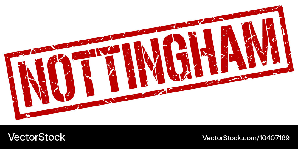 Nottingham red square stamp Royalty Free Vector Image