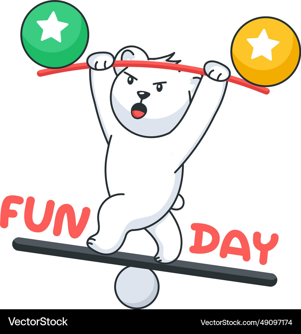 Balancing bear Royalty Free Vector Image - VectorStock