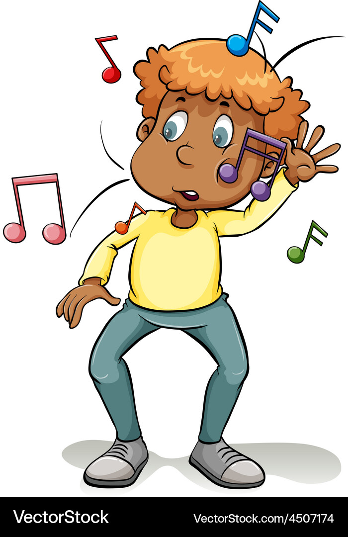 Boy with Music Note Royalty Free Vector Image - VectorStock