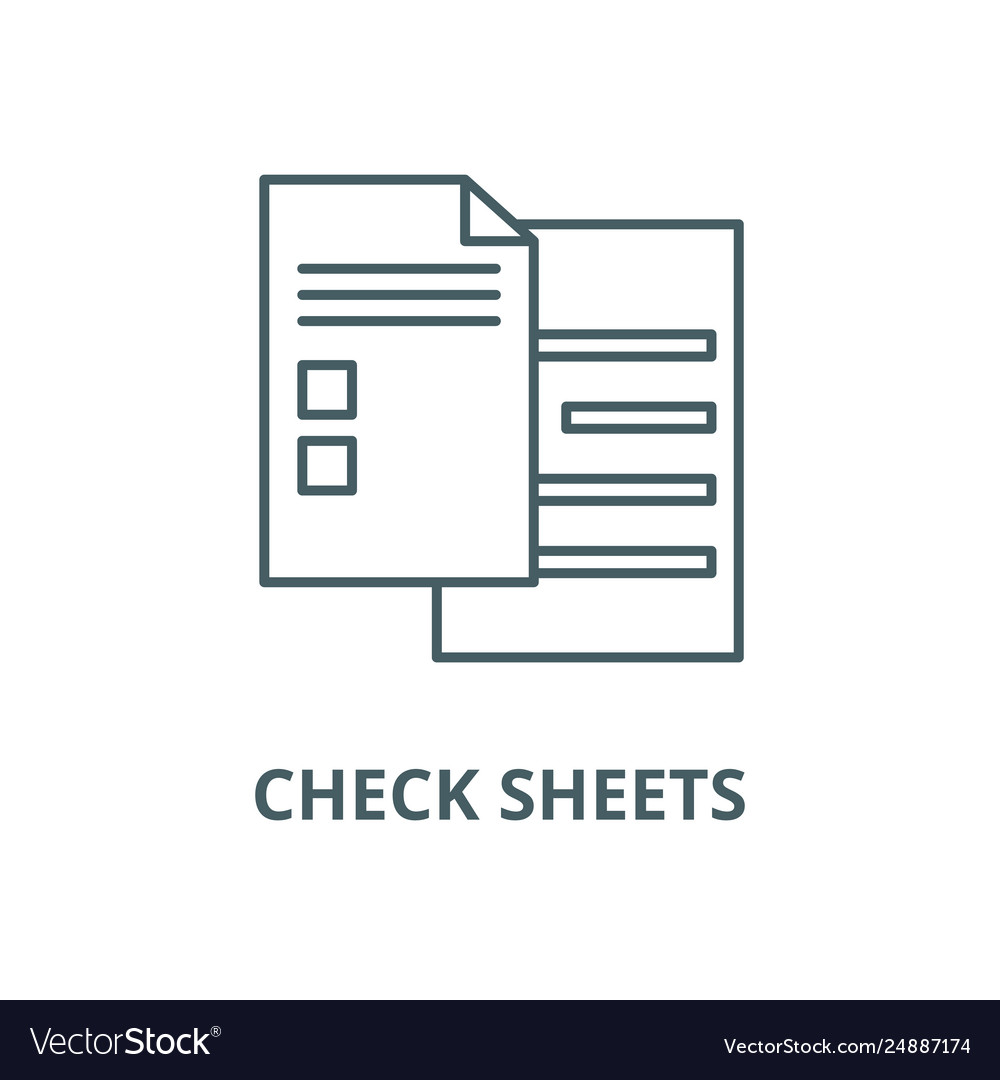 Check sheets line icon Royalty Free Vector Image