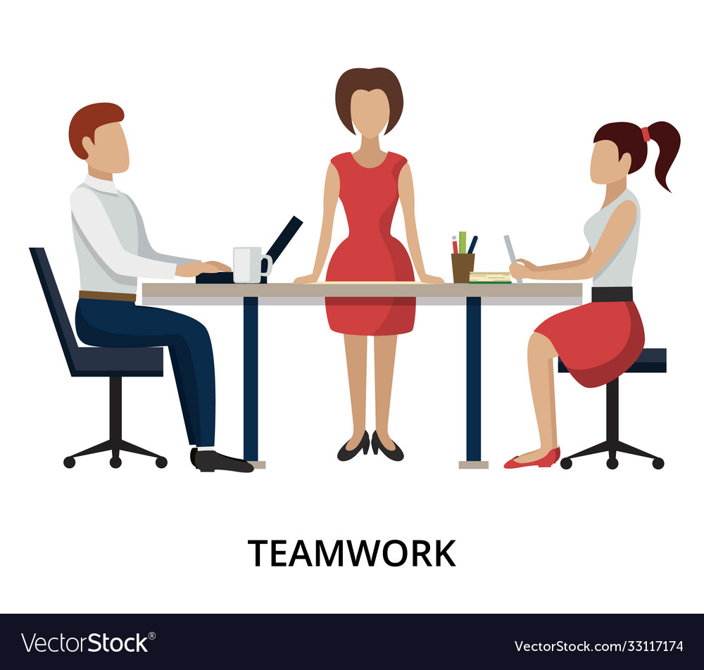 Concept teamwork process Royalty Free Vector Image