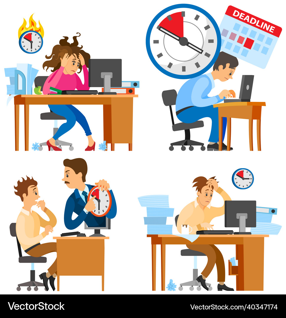Missing deadline bad time management work Vector Image