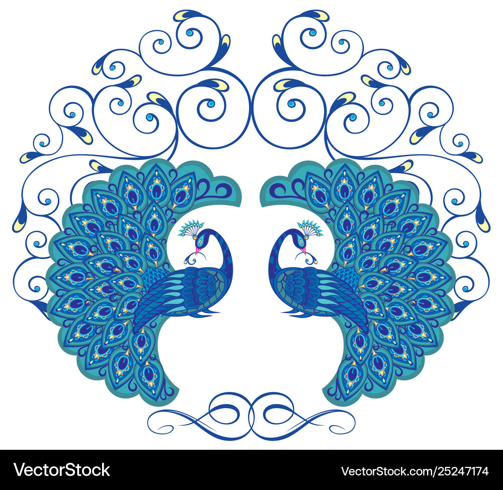 Peacocks Royalty Free Vector Image - VectorStock