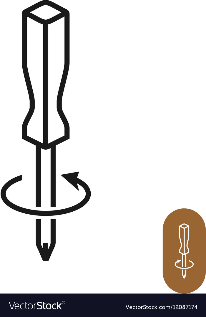 Unscrew sign with screwdriver and arrow Royalty Free Vector Unscrew sign with screwdriver and arrow Royalty Free Vector