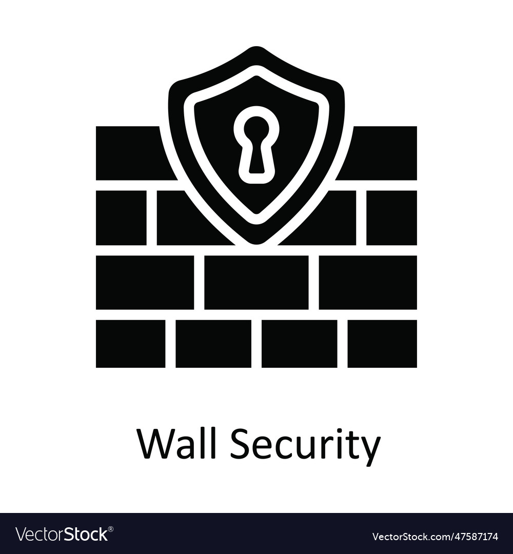 Wall security solid icon design Royalty Free Vector Image