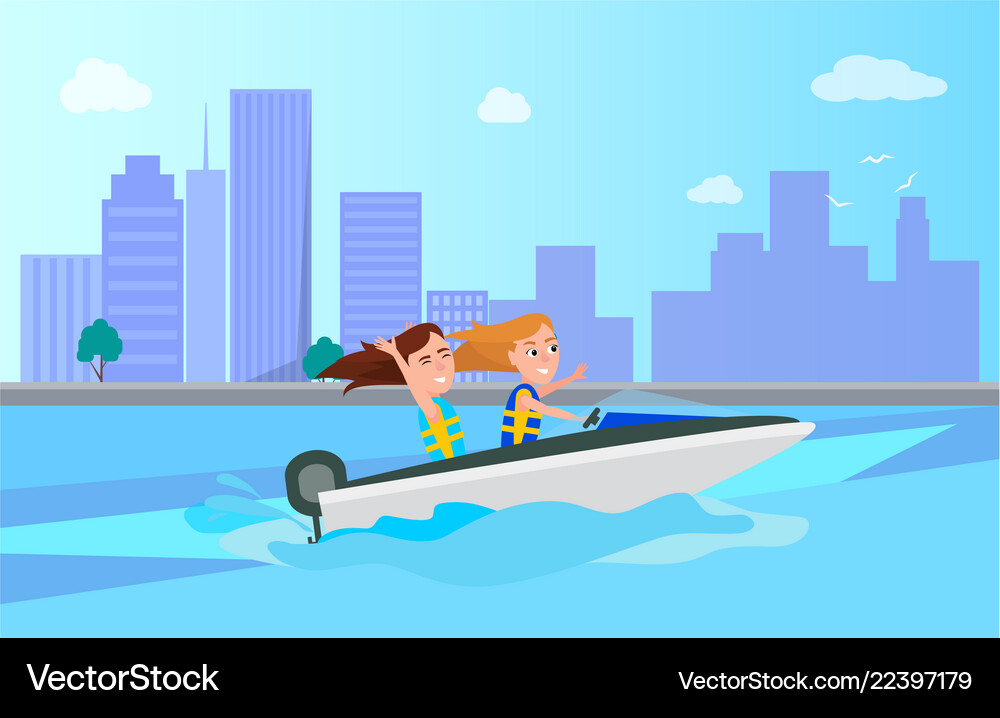 Boating activity in summer Royalty Free Vector Image