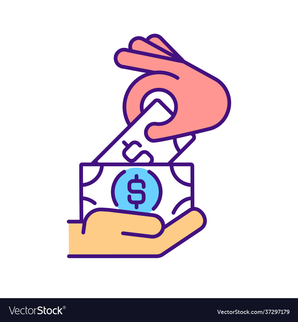 Cash payment rgb color icon Royalty Free Vector Image Cash payment rgb color icon Royalty Free Vector Image