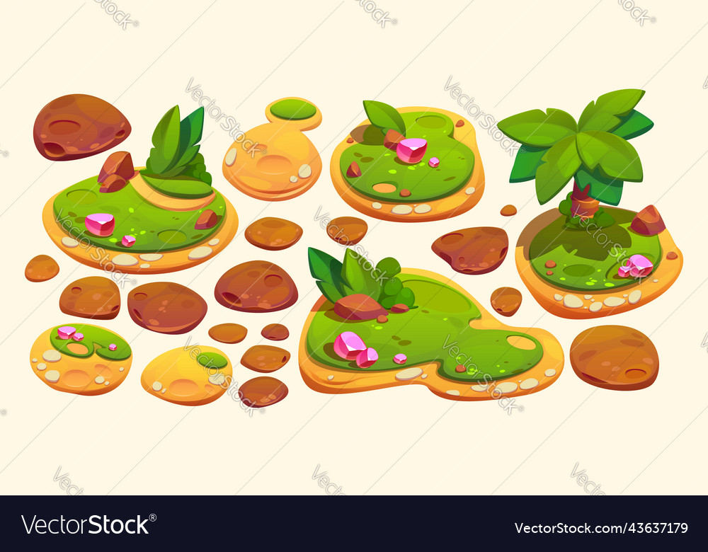 Game elements for level map ui design environment Vector Image