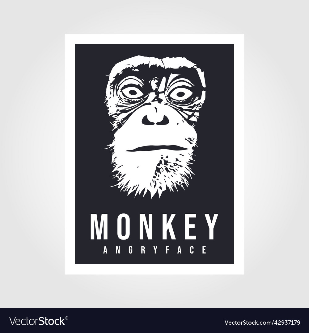 Monkey face design poster Royalty Free Vector Image