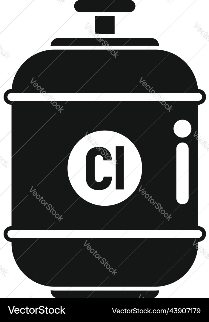 Pool chlorine tank icon simple Royalty Free Vector Image