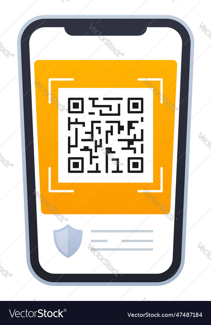 Qr code on smartphone - modern flat design style Vector Image