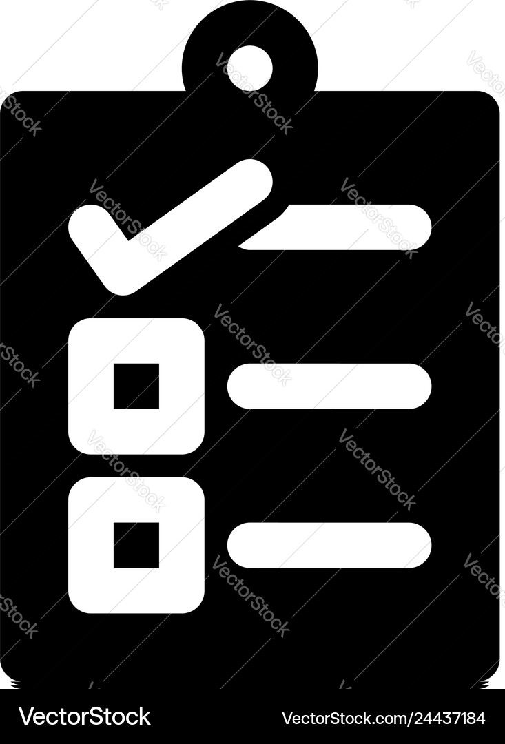 Task checklist icon in glyph style icon set Vector Image