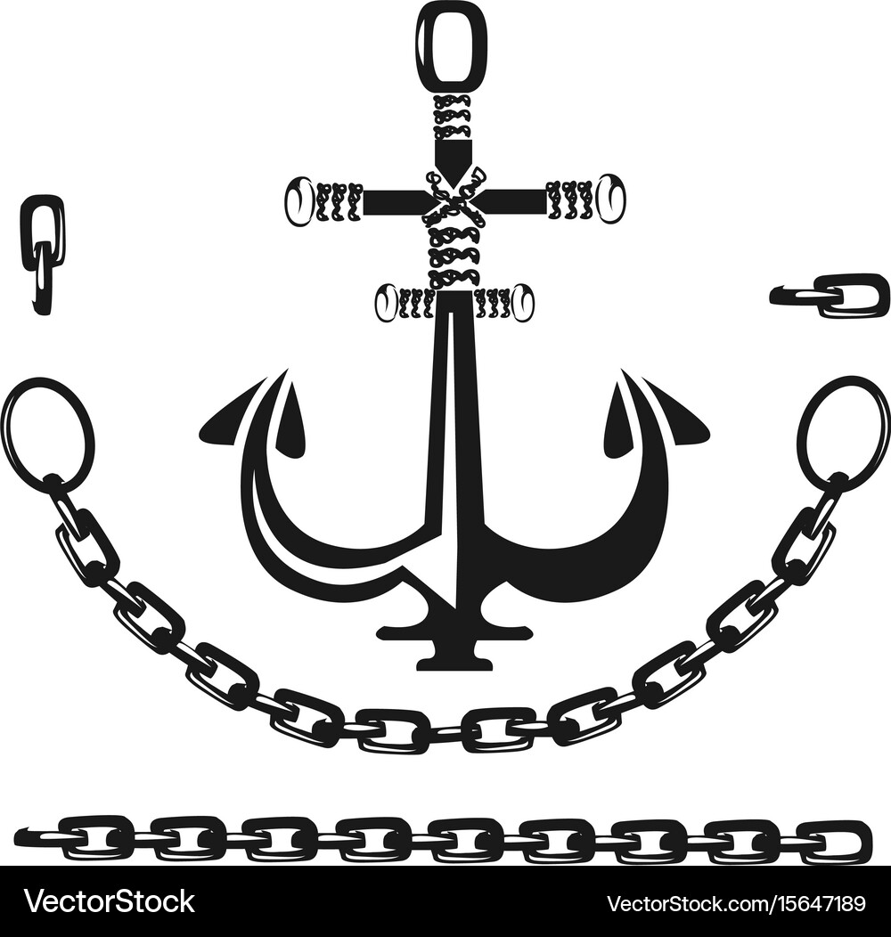 Anchor with chain Royalty Free Vector Image - VectorStock