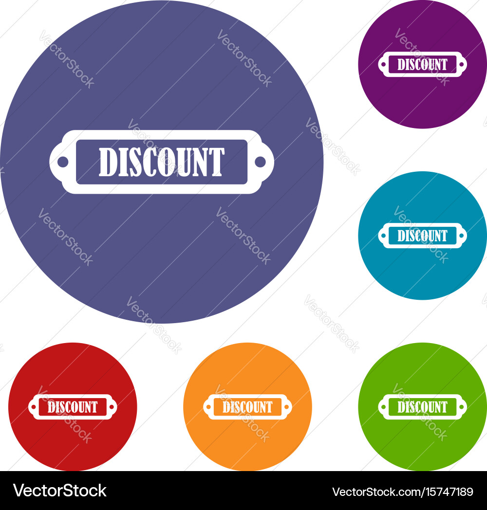 Discount label icons set Royalty Free Vector Image