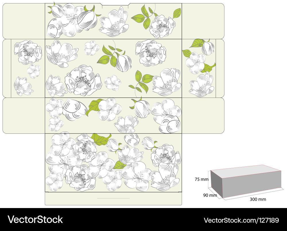 Floral giftbox Royalty Free Vector Image - VectorStock