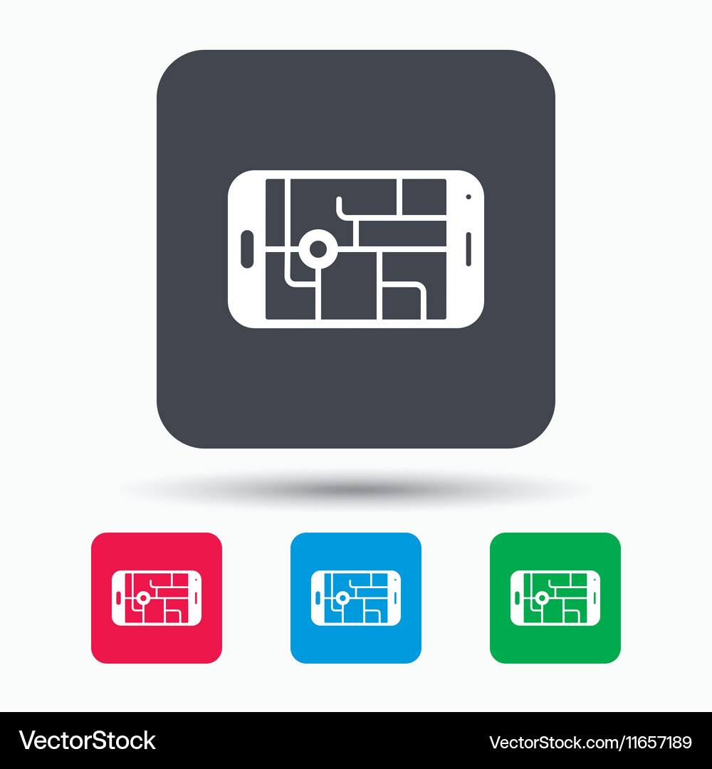 Gps street navigation icon smartphone sign Vector Image