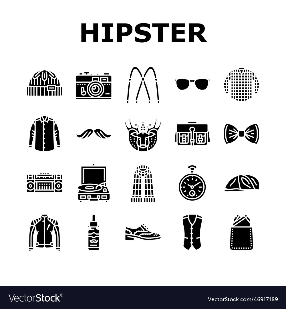Hipster retro vintage old style icons set Vector Image