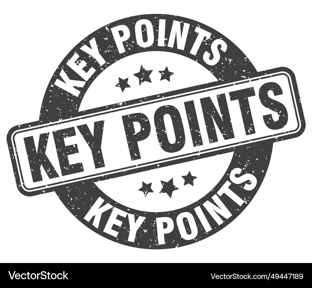 Key points stamp key points label round grunge Vector Image