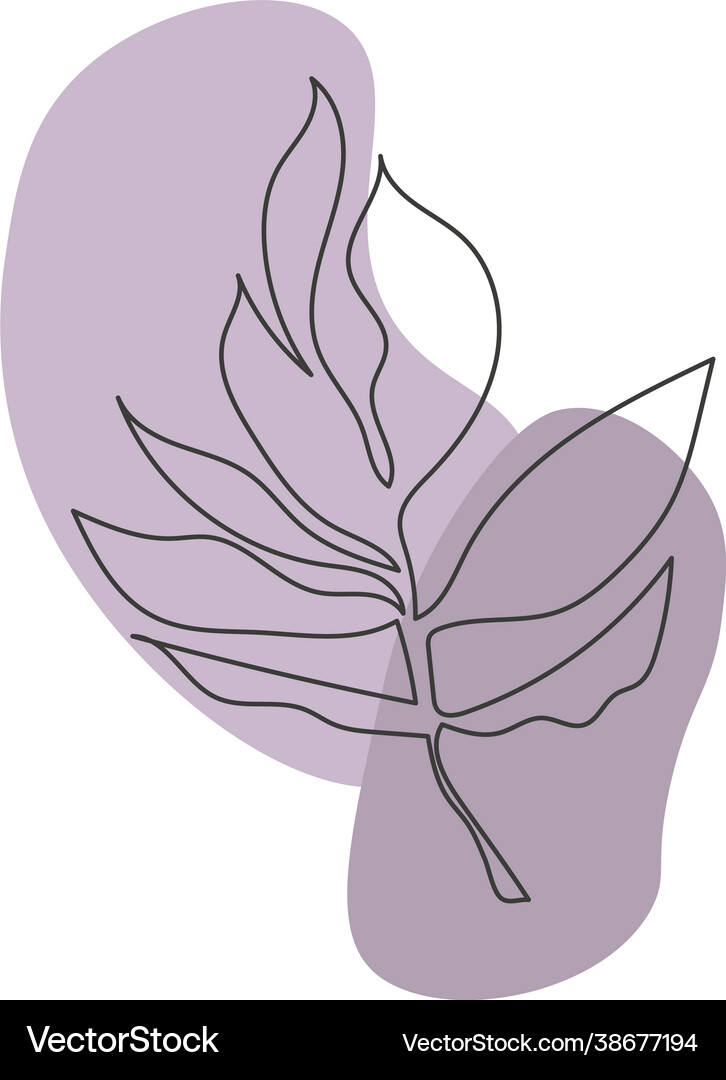 A plant drawn in one continuous line Royalty Free Vector