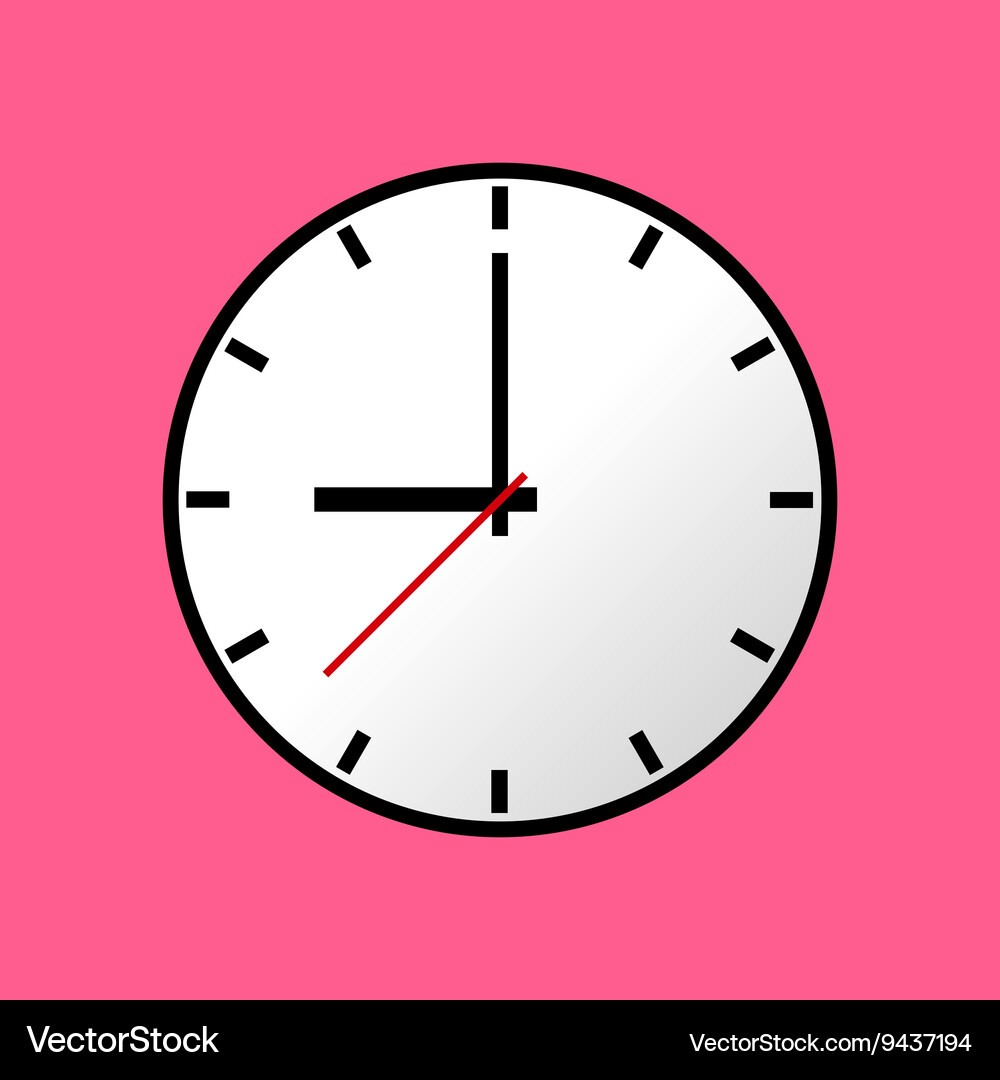 Clock icon flat design eps10 Royalty Free Vector Image