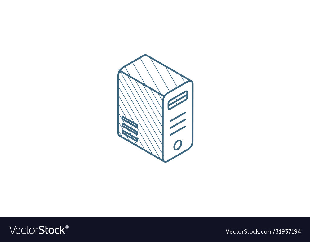 Computer system unit bloc isometric icon 3d line Vector Image