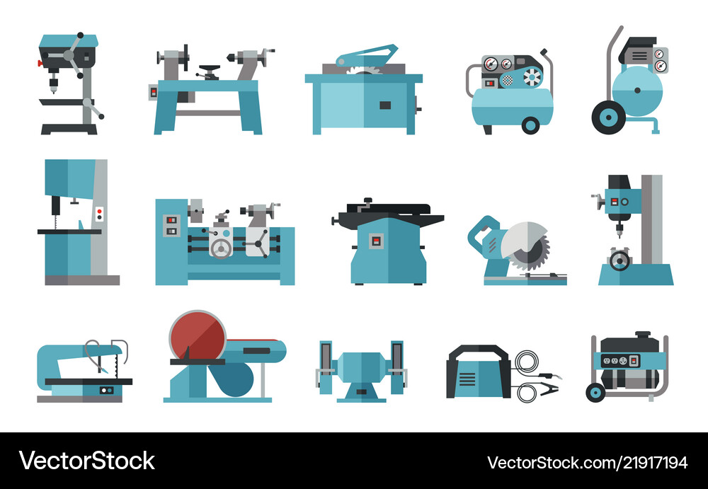 Electric Machine Tools Icon Set Royalty Free Vector Image