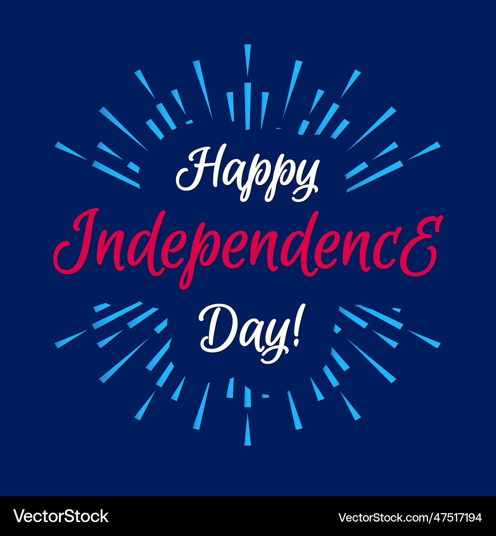 Happy american independence day card with firework