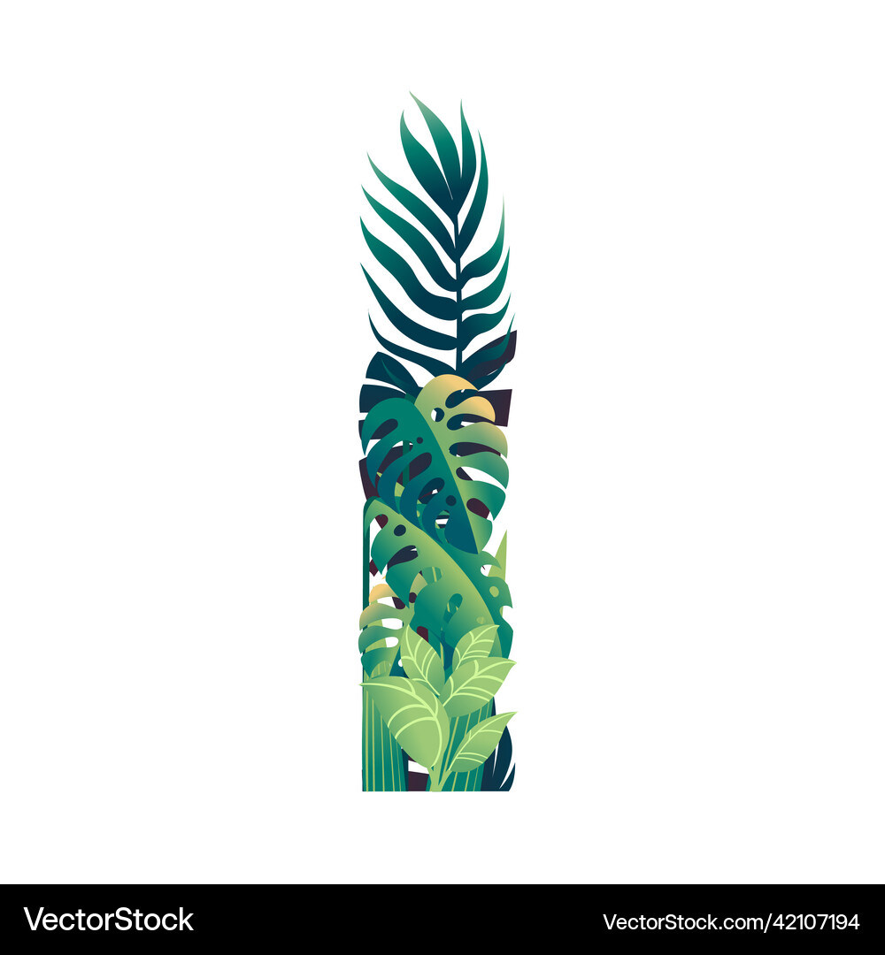 Leaf letter i with different types of green Vector Image