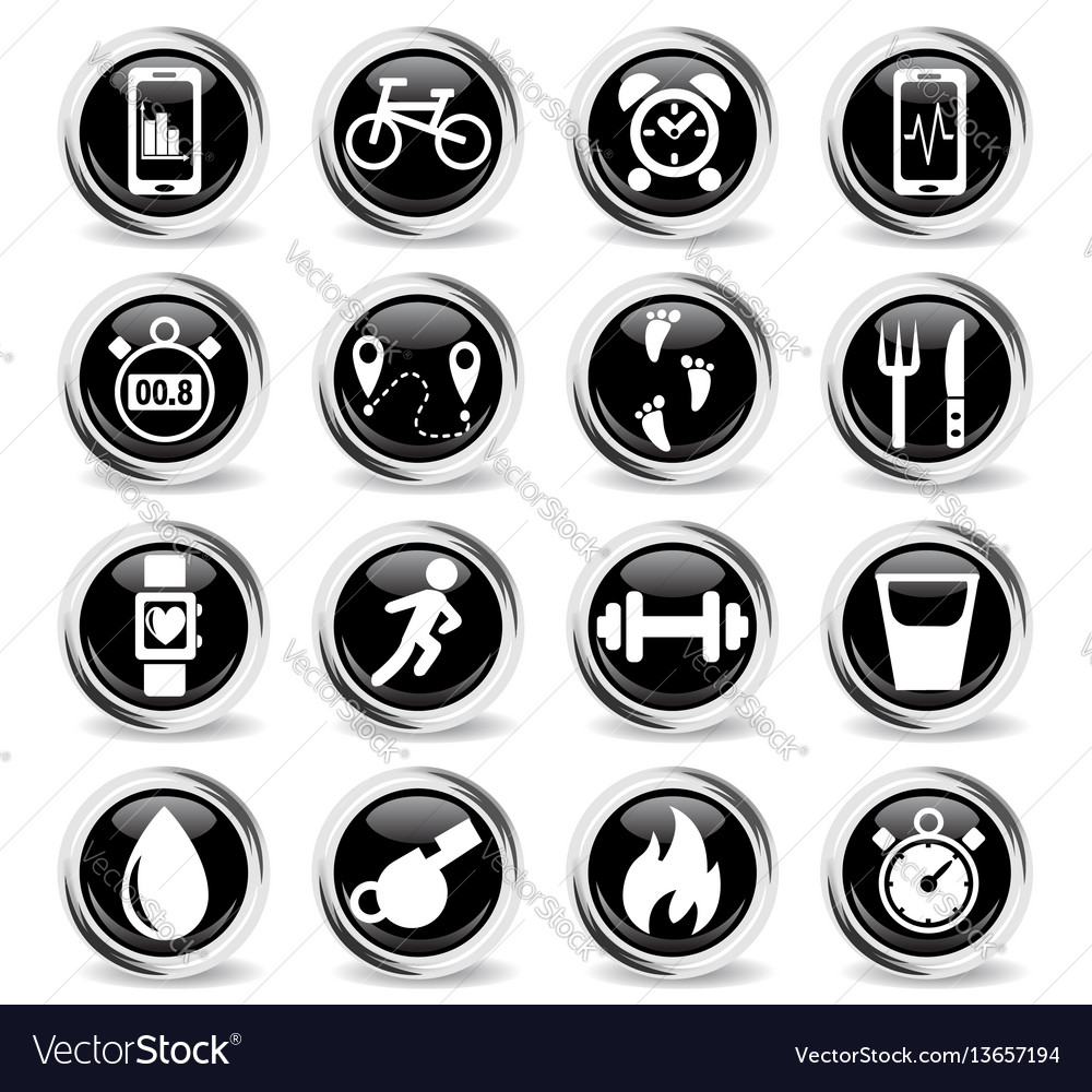 Monitoring apps icon set Royalty Free Vector Image