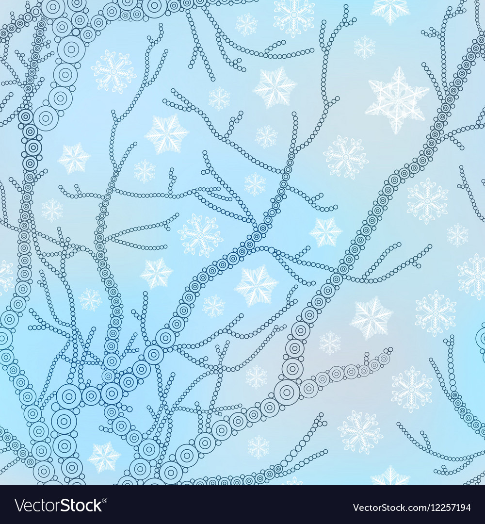 Snowflake pattern with tree winter Royalty Free Vector Image
