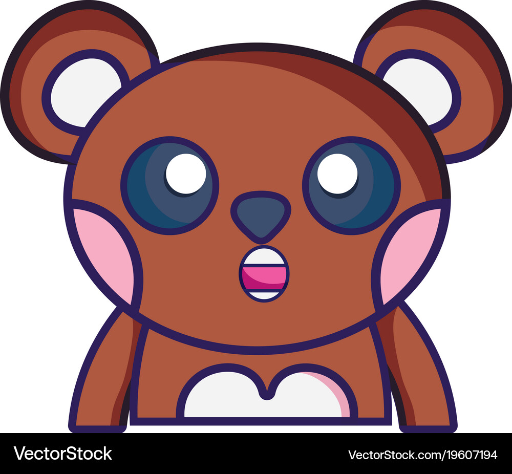 Surprised bear adorable wild animal Royalty Free Vector