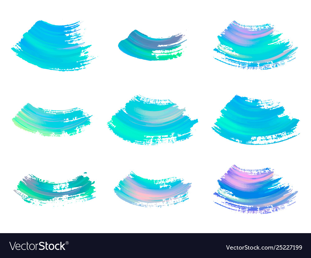 Abstract color brush strokes isolated on white Vector Image