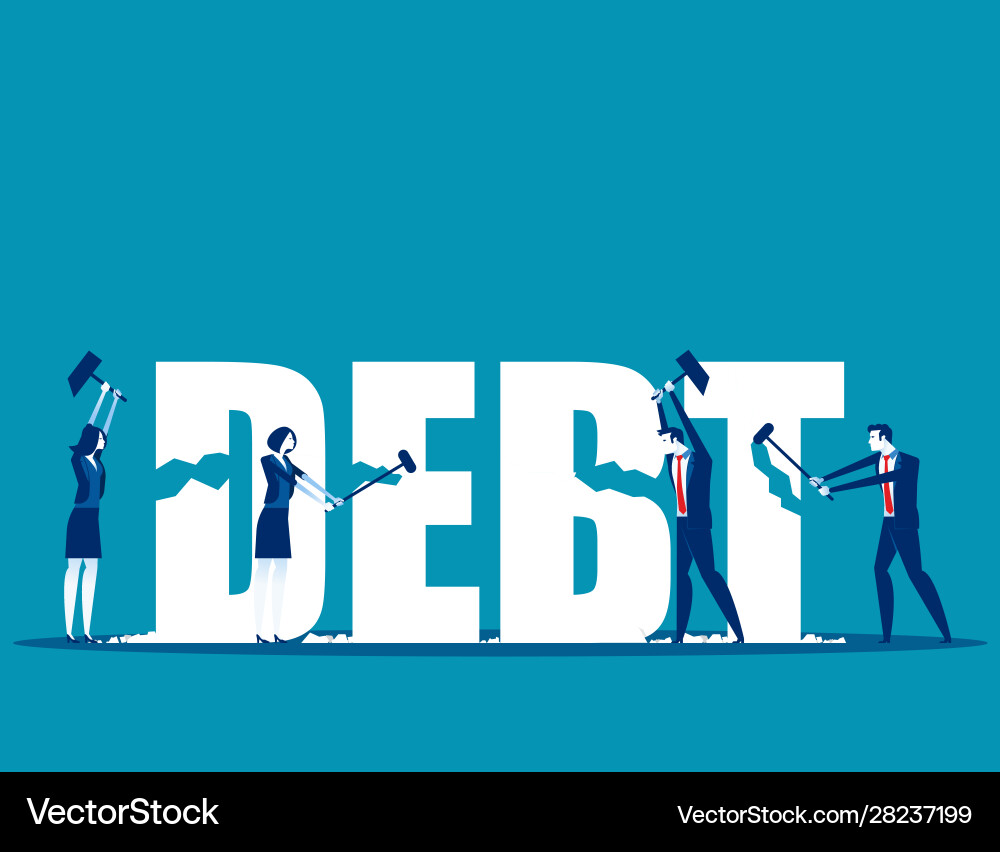Destruction debt concept business Royalty Free Vector Image